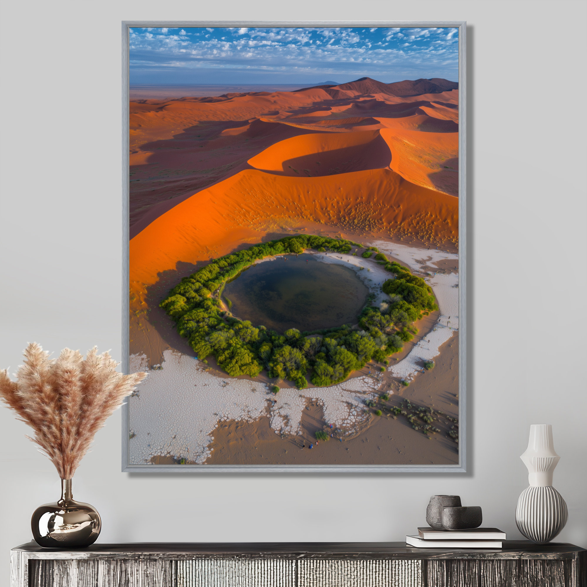Ebern Designs An Aerial Photo Of Sahara Oasis Desert II - Desert Framed ...