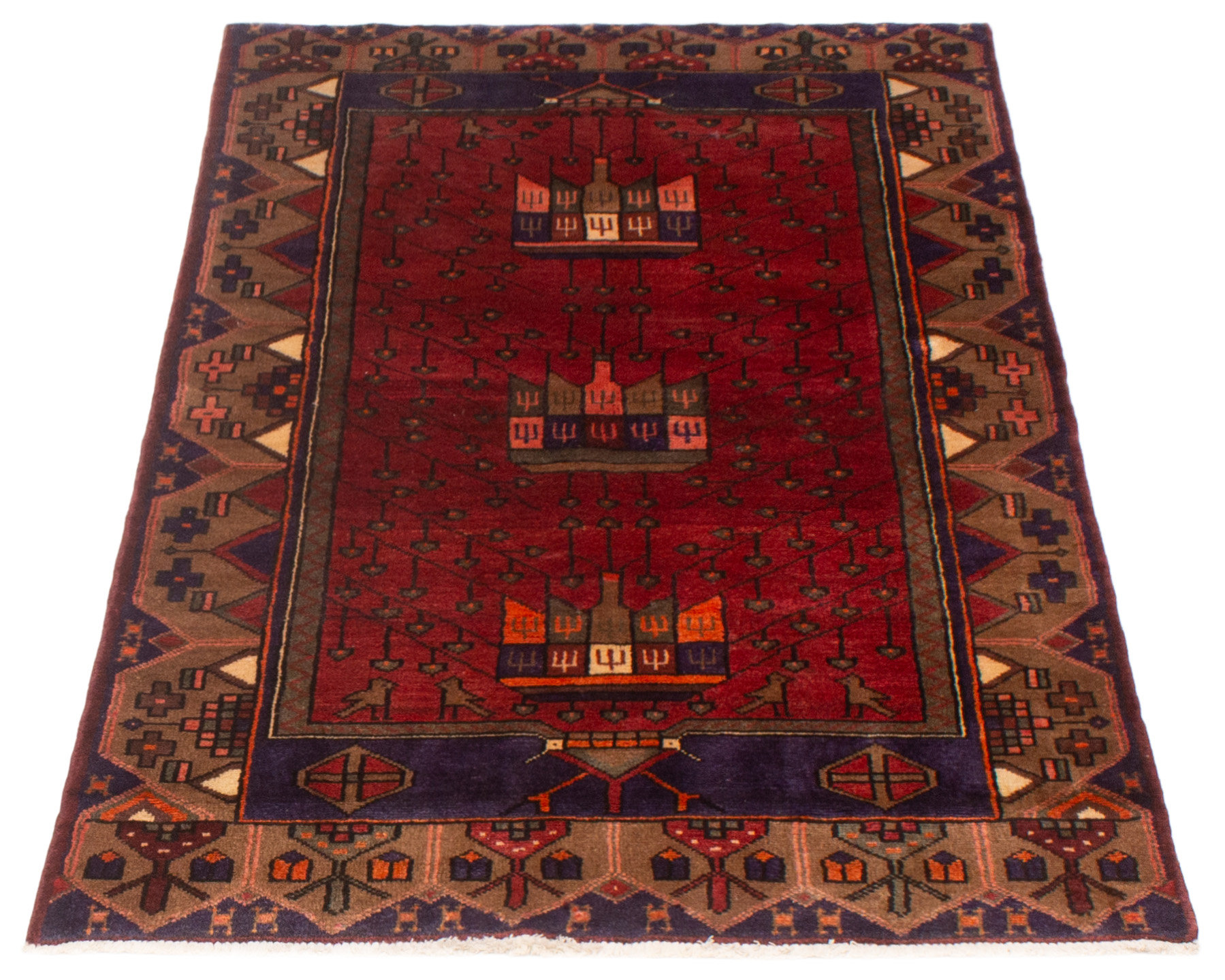 Isabelline Melis Vintage Red Rug 3'9" x 6'4" | Wayfair