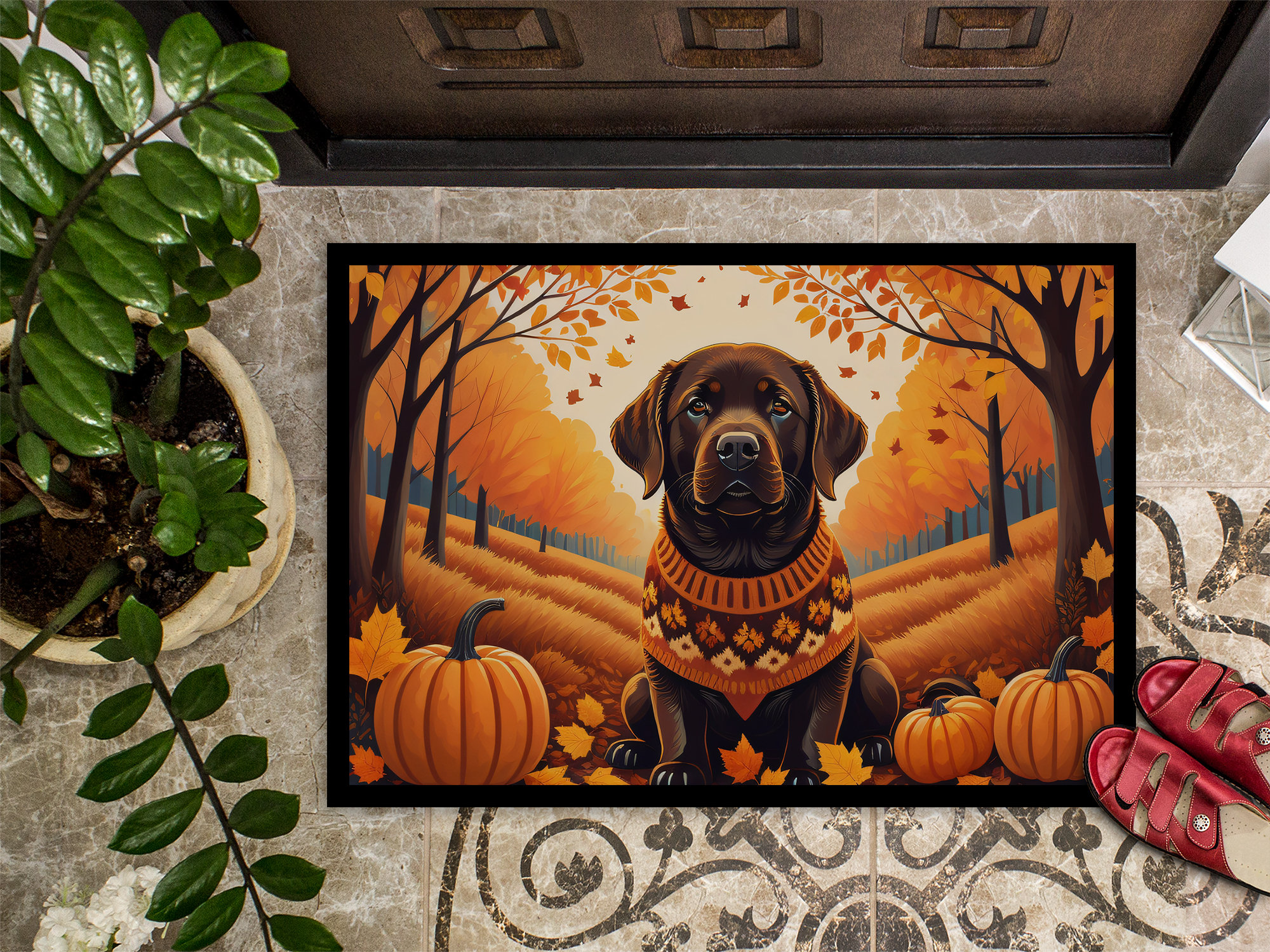 East Urban Home Christoph Chocolate Labrador Retriever Non-Slip Indoor ...