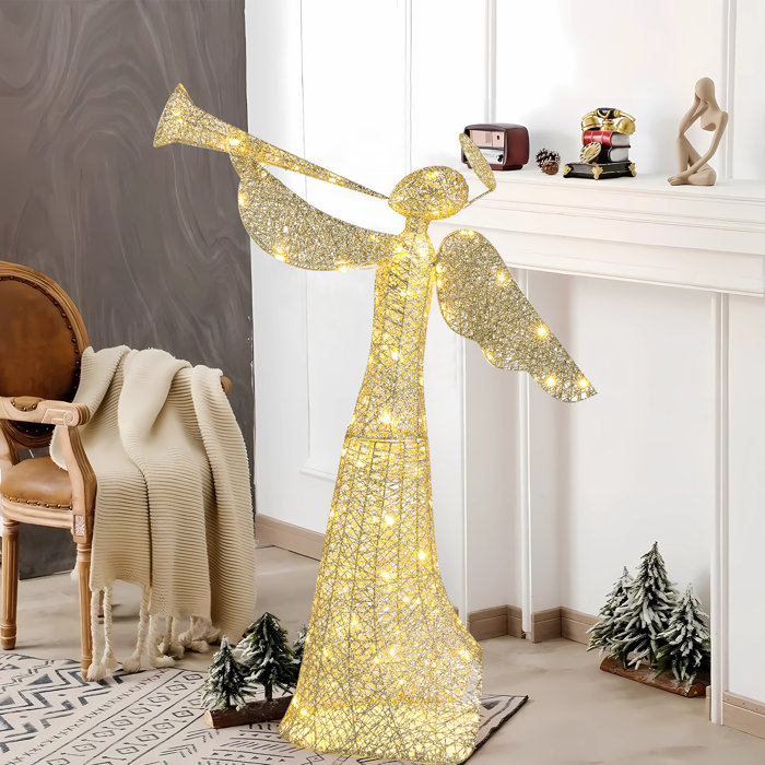 The Holiday Aisle® Jaciyon Angel Christmas Decoration Lighted Display ...