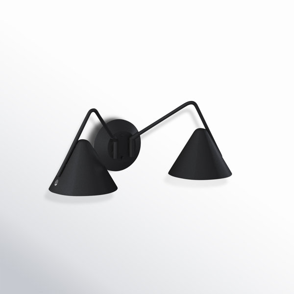 AllModern Dale 2 - Light LED Dimmable Matte Black Armed Sconce ...