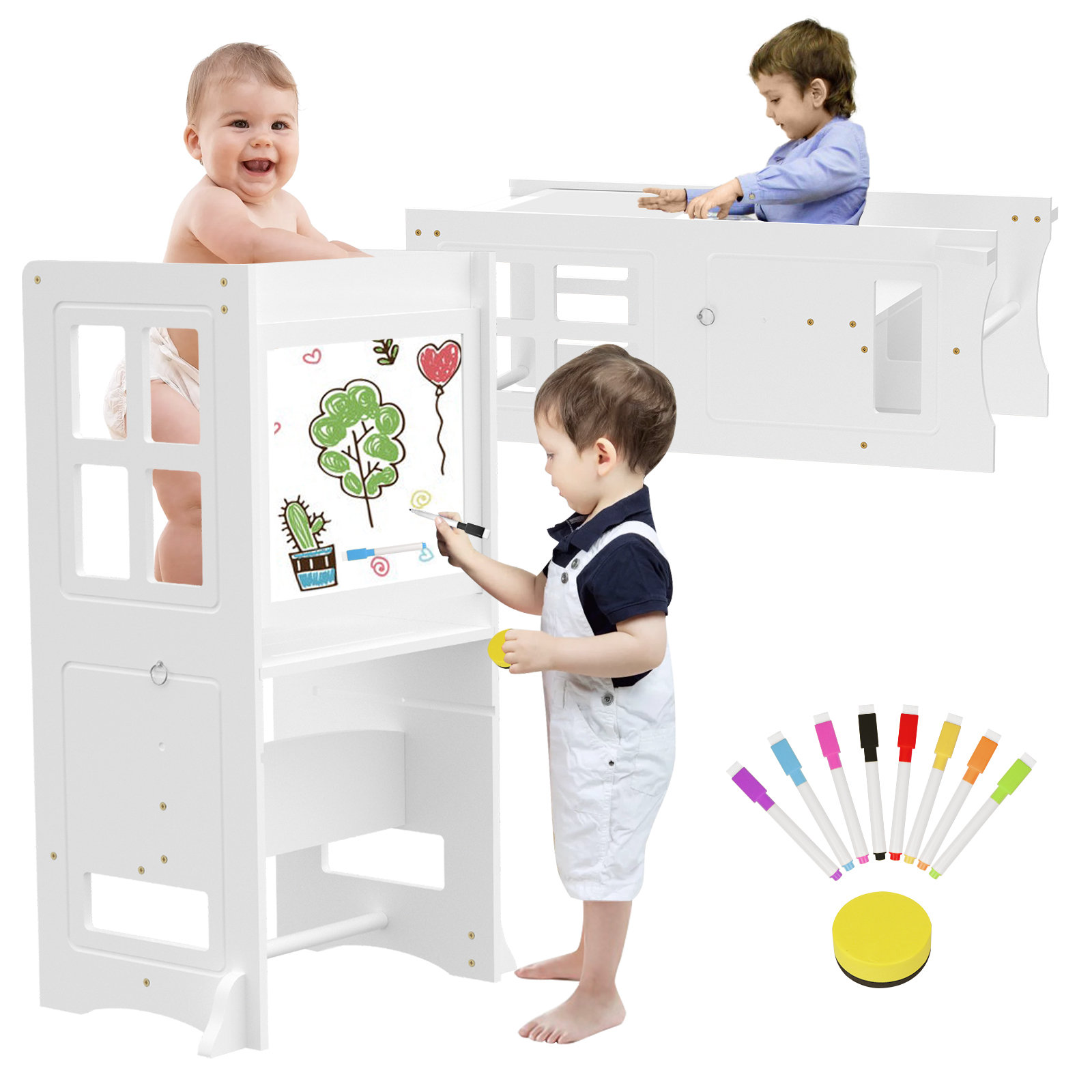 Harriet Bee Kitchen Toddler Tower Helper, Toddler Learning Standing ...