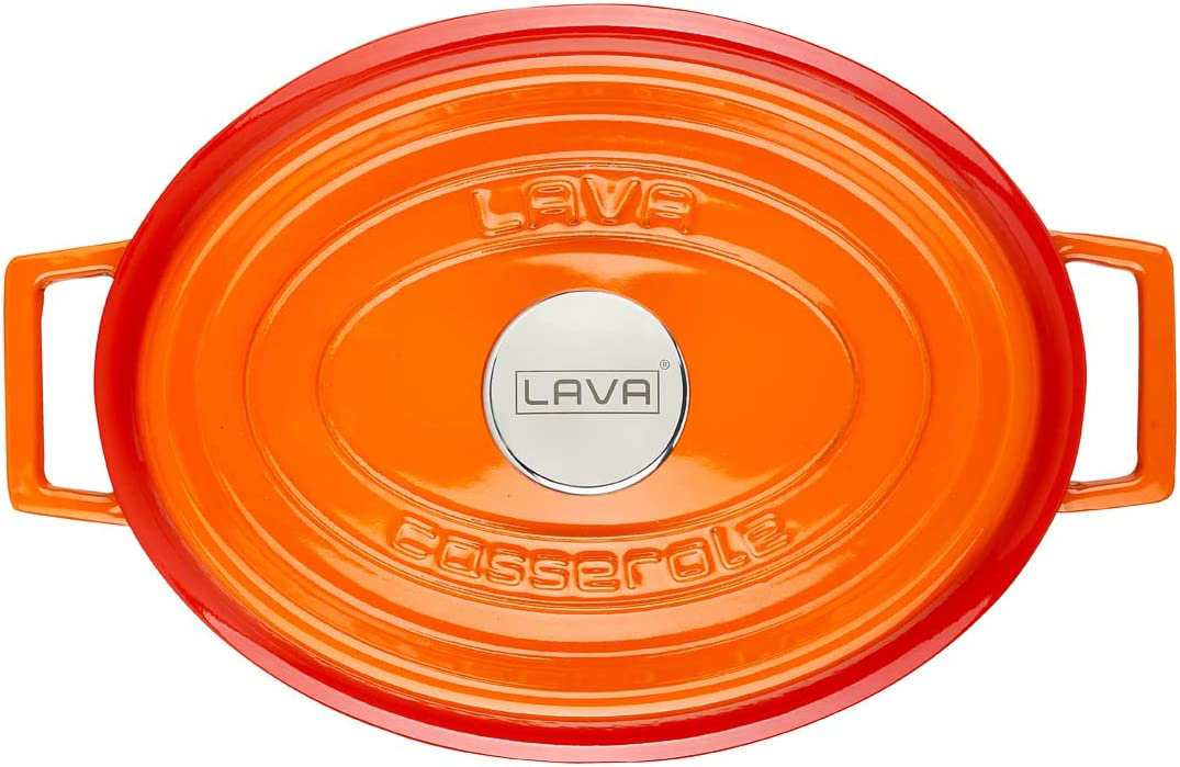 LAVA CAST IRON Lava Enameled Cast Iron Dutch Oven Oval with Trendy Lid ...