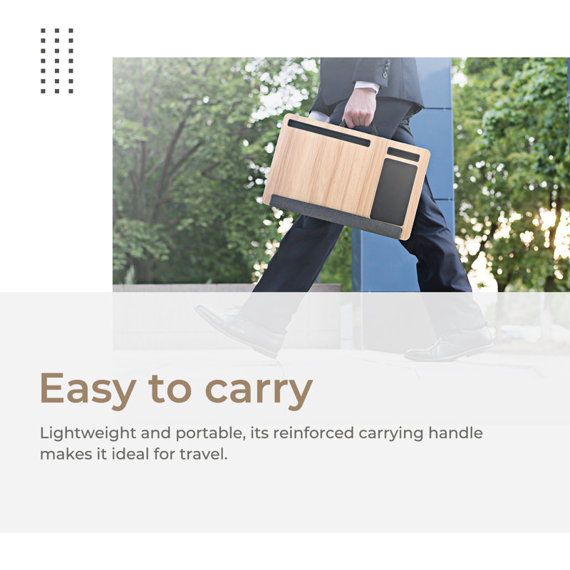 Inbox Zero Laptop Tray, Home Office Lap Desk with Mouse Pad and Phone ...