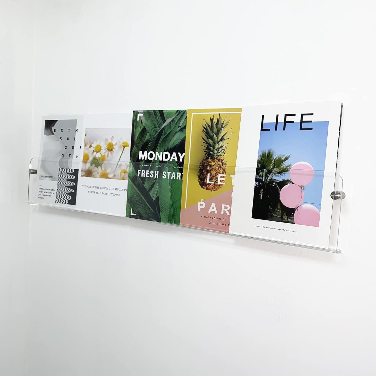 Rebrilliant Magazine Holder,Acrylic Magazine Rack Wall Mounted,Clear ...