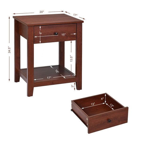 Winston Porter End Table with Storage & Reviews | Wayfair