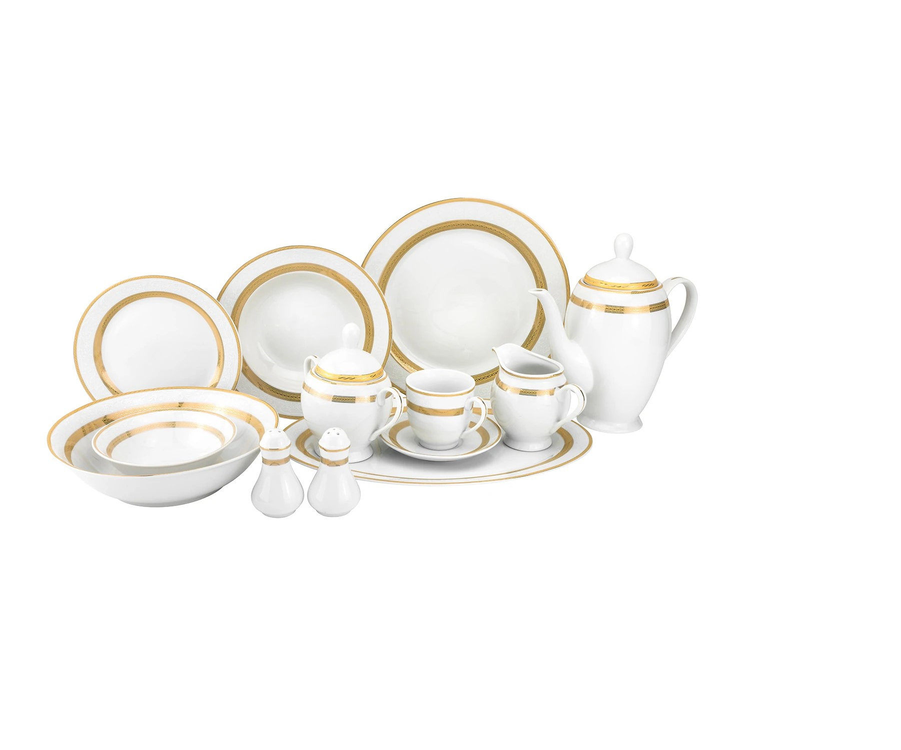 Everly Quinn Imperial Gold Rope/chain 57 Pc Dinner Set, Service For 8 ...