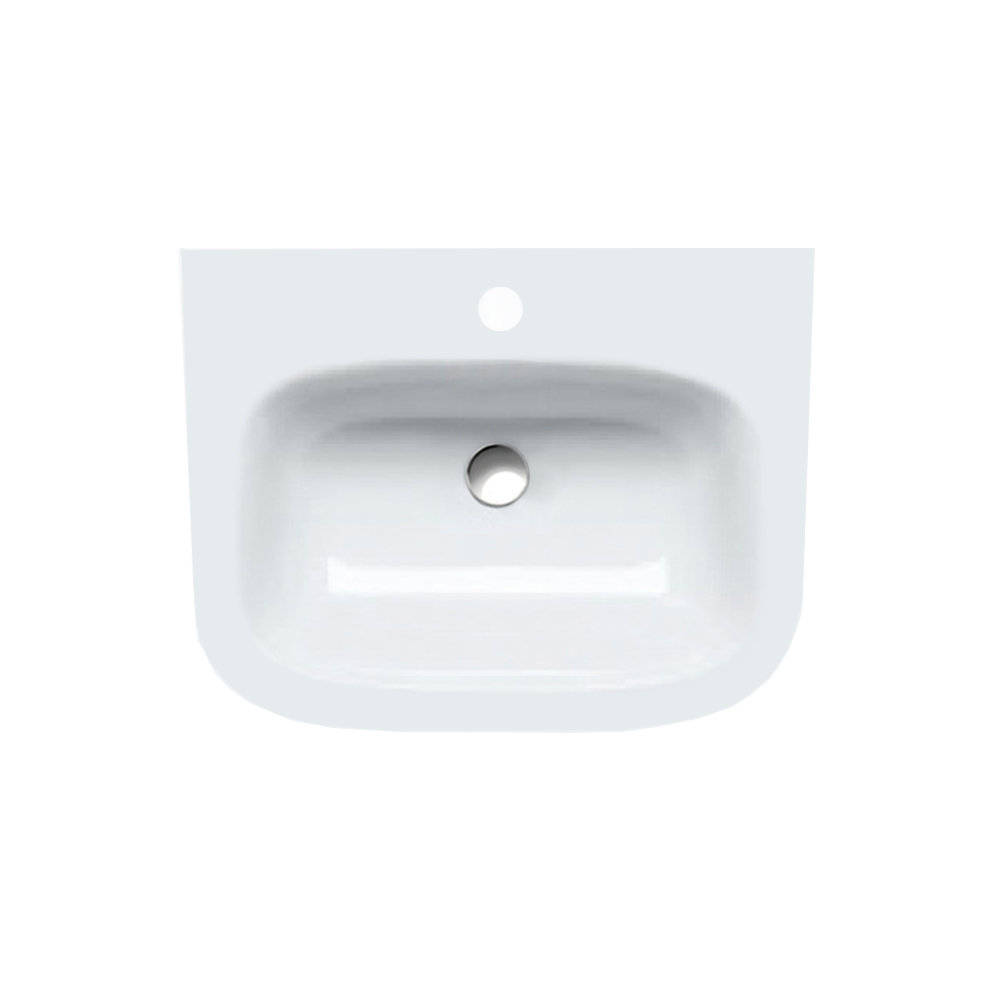 Catalano Green One White Fireclay U-Shaped Bathroom Sink with Overflow ...