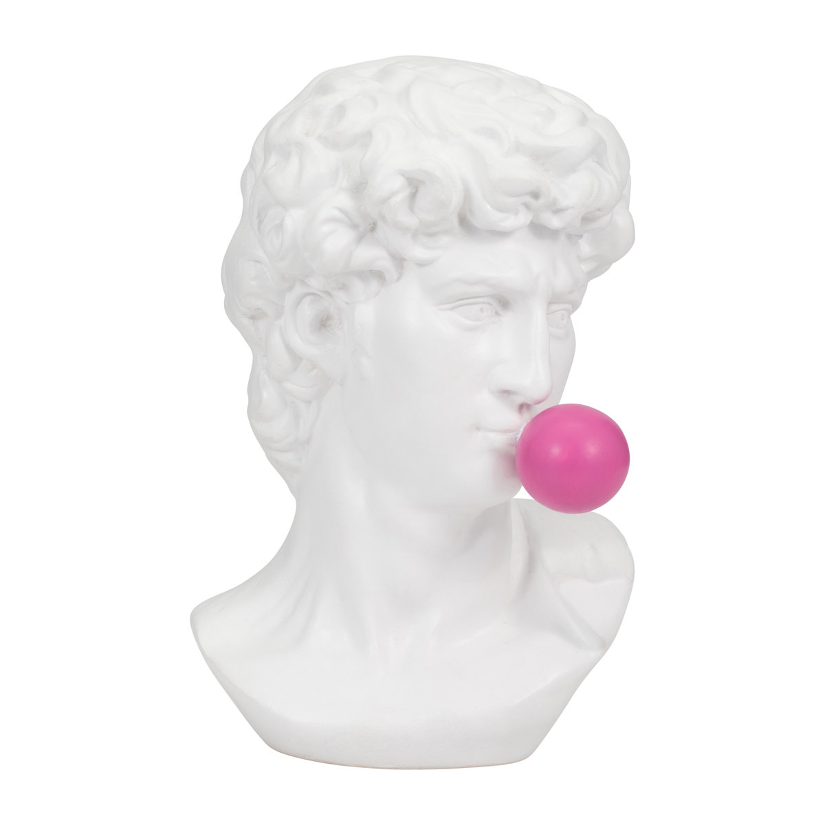 Trinx White Polyresin 13" Greek God Head Sculpture with Bubble Gum ...