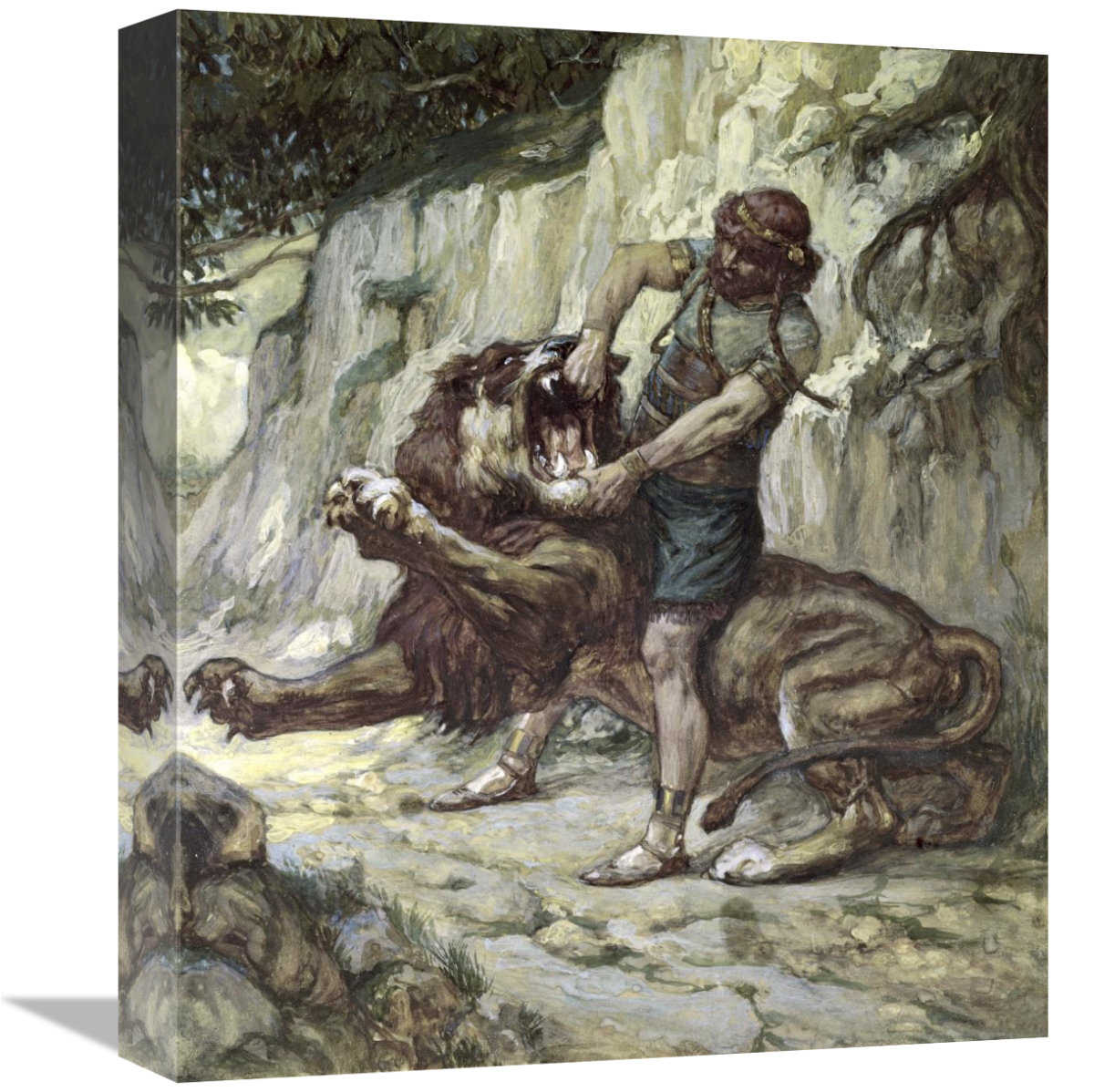 East Urban Home 'Samson Kills a Young Lion' Print on Canvas - Wayfair ...