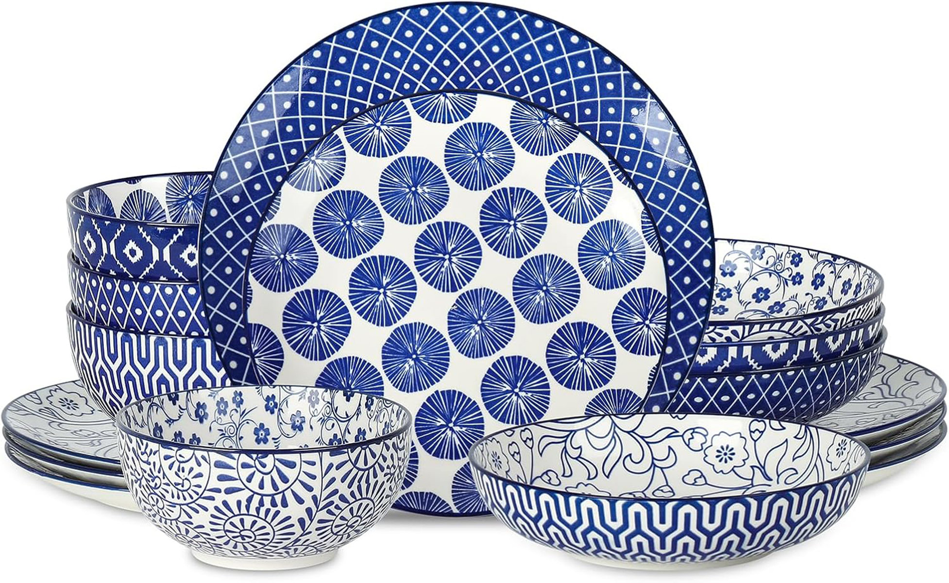 Dakota Fields 16-Pieces Ceramic Dinnerware Sets,Scratch Resistant ...