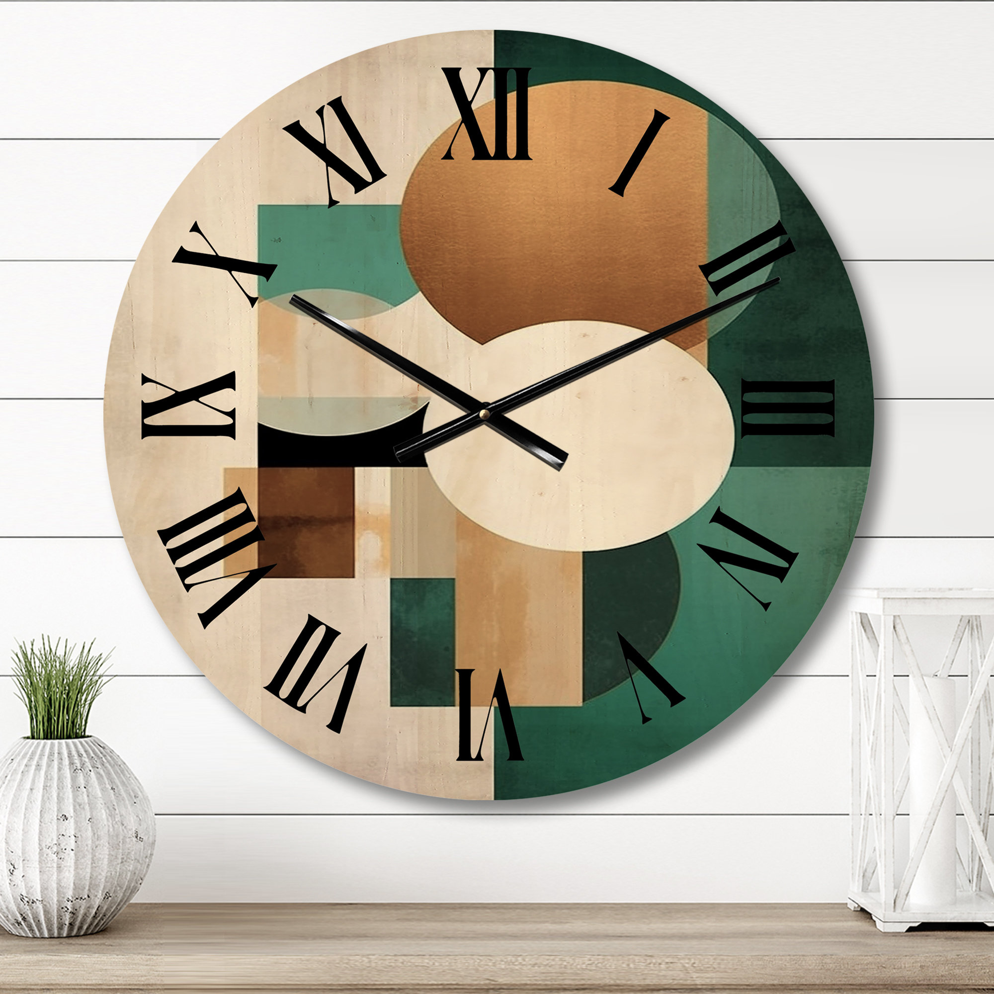 East Urban Home Full Moon Grace Retro Gold and Teal Abstract II ...