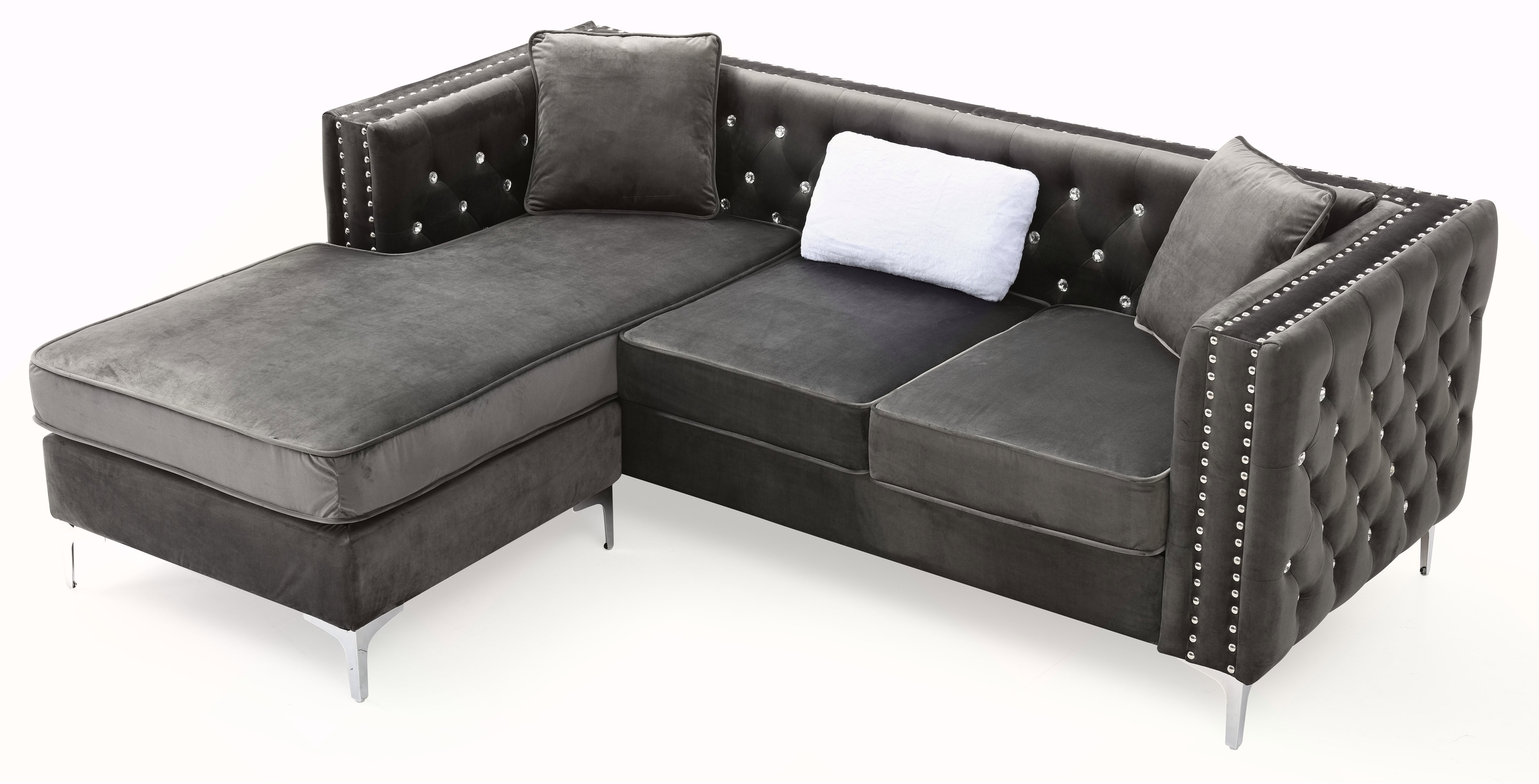 Hokku Designs Paige Sofa Chaise , BLUE | Wayfair