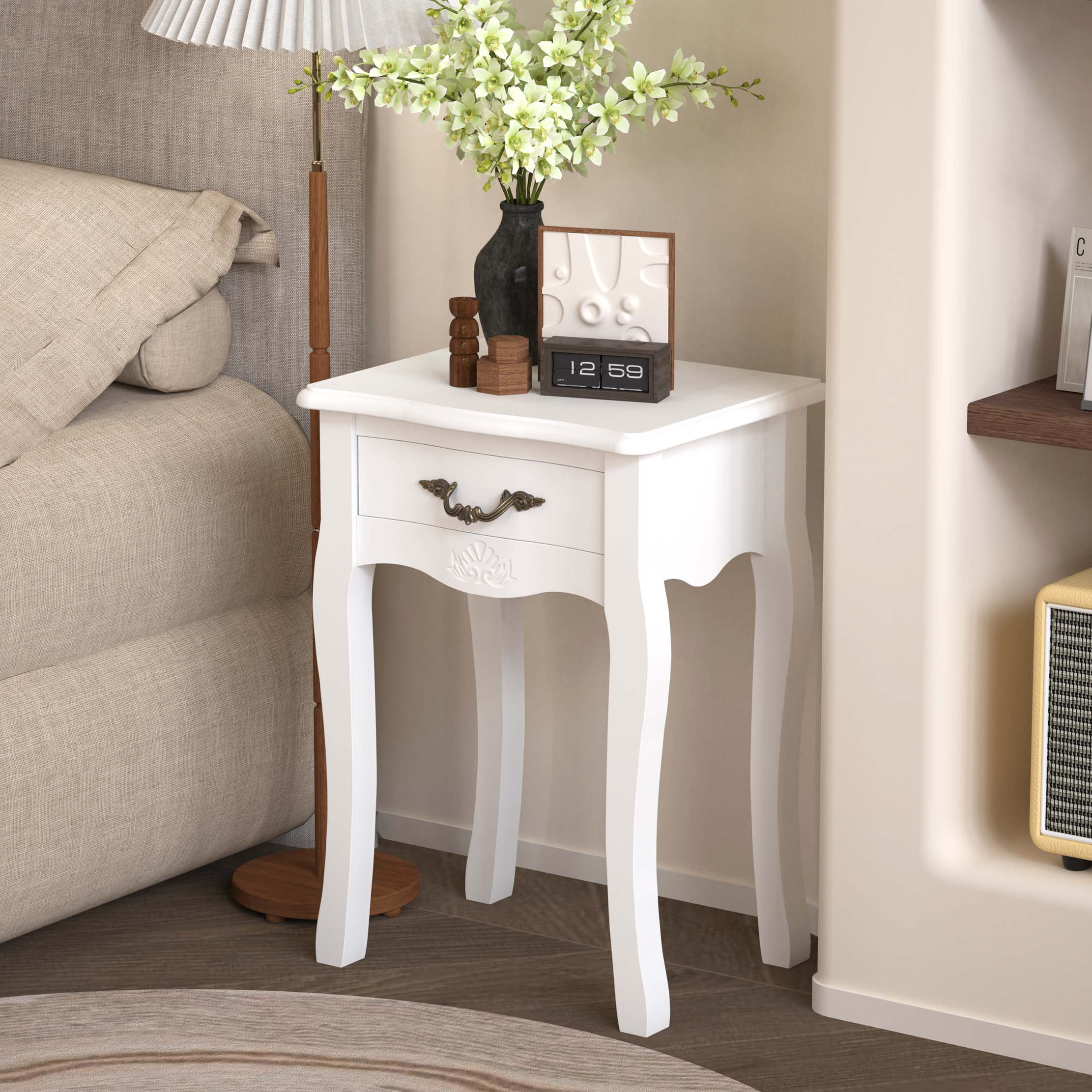 Lark Manor™ Living Room Storage Table With Curved Legs And Drawer | Wayfair