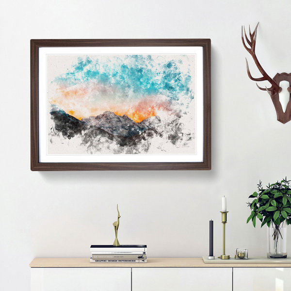 East Urban Home Sunrise over a Mountain - Picture Frame Graphic Art ...