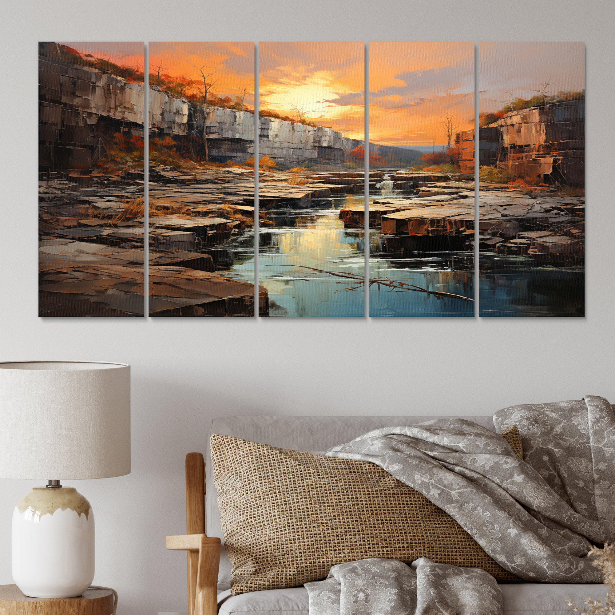 Design Art Neveda Canyon Scenery II - Landscapes Metal Wall Decor Set ...