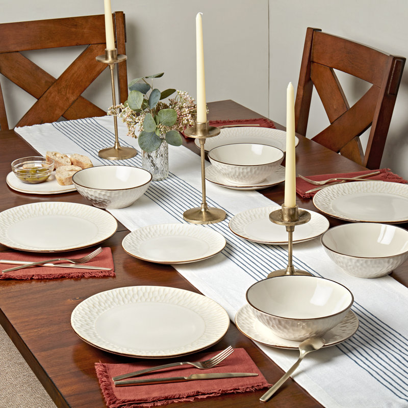 Tabletops Gallery Embossed Dinnerware Tabletops Gallery 12PC Set | Wayfair