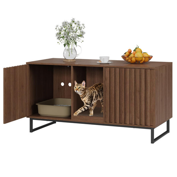 Tucker Murphy Pet™ Cat Litter Box Enclosure For 2 Cats, 47.6’’ Litter ...