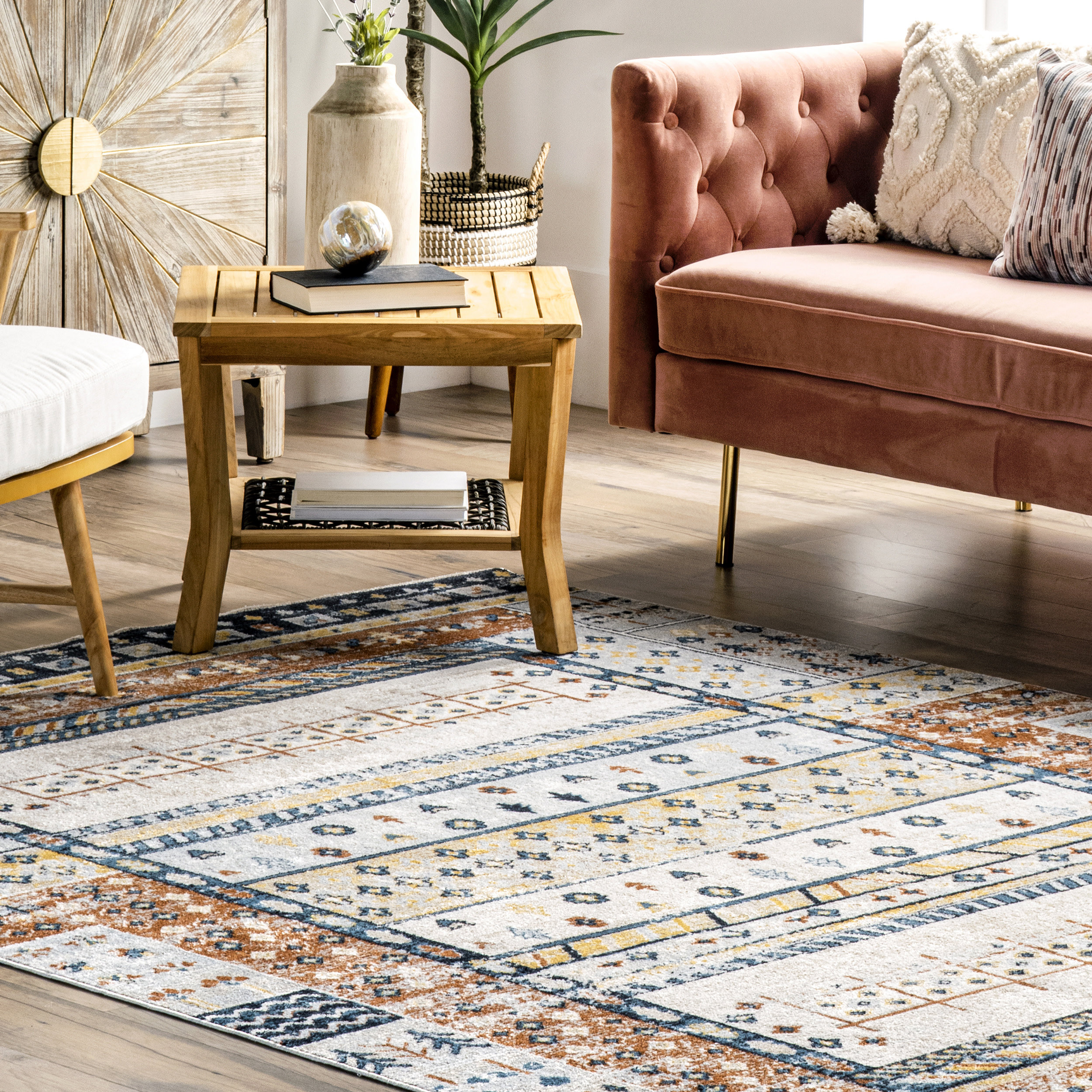 Foundry Select Shannon SpinClean Machine Washable Geometric Tribal Area ...