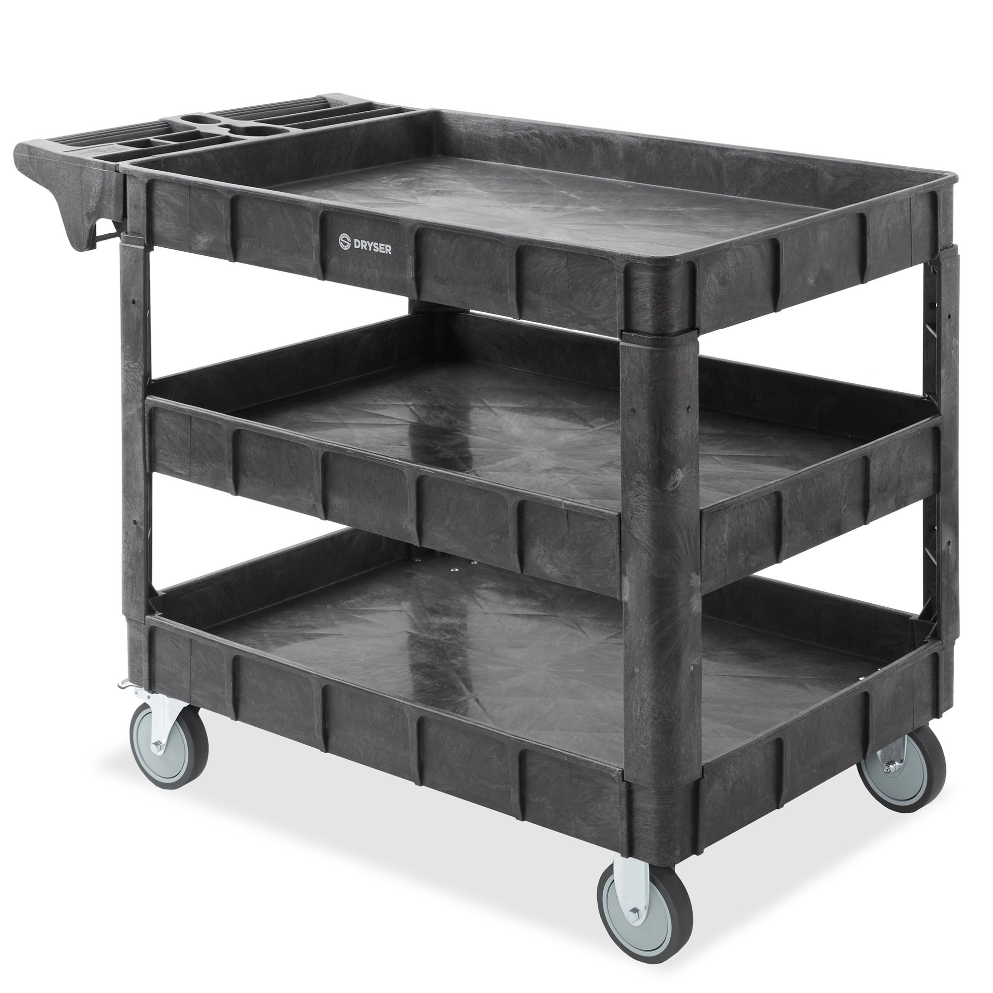 Dryser Utility Service Cart-3 Tiers, 2-5" 360° Wheels, 550lb. Capacity ...