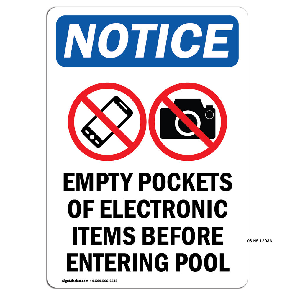 SignMission Empty Pockets Of Electronic Sign With Symbol Decal 7" X 5 ...