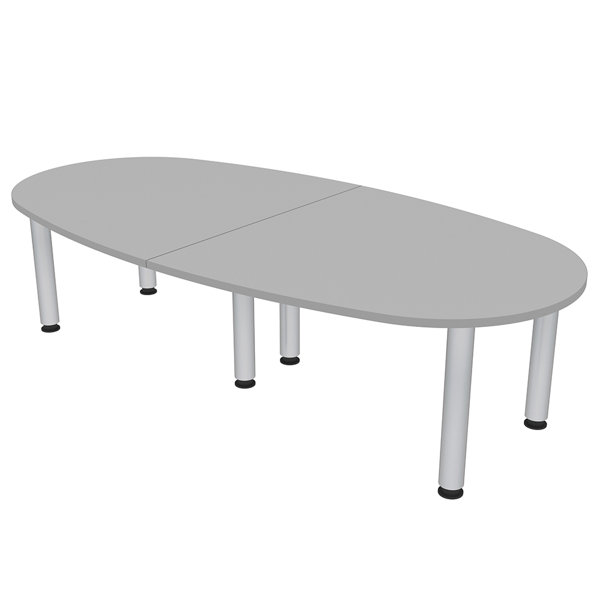 Skutchi Designs, Inc. Boat-Oval Shaped Conference Table with Silver ...