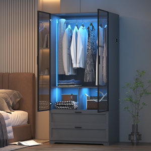 Wade Logan Bubalo Manufactured Wood Armoire & Reviews - Wayfair Canada