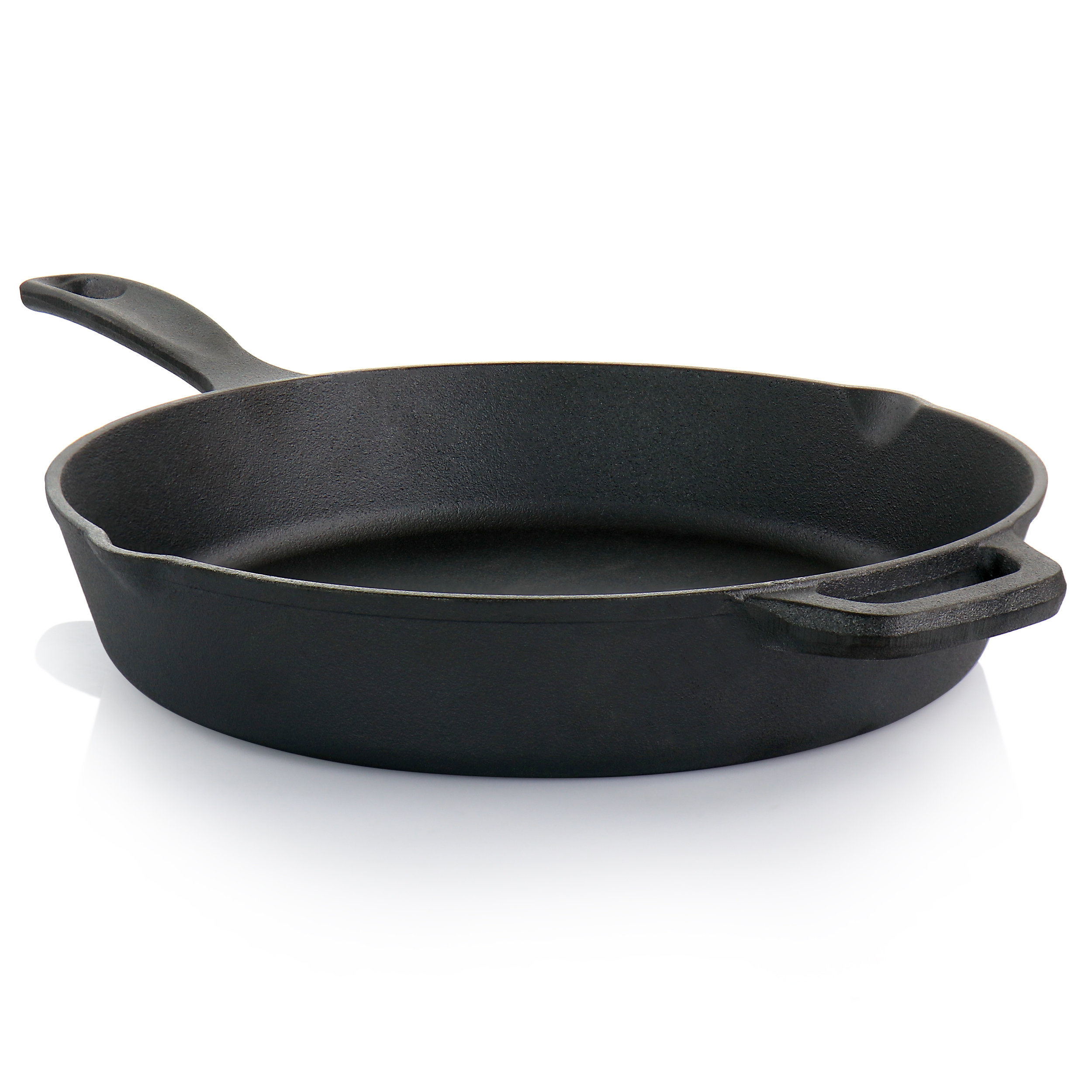 Oster Castaway 12 Inch Cast Iron Round Frying Pan With Dual Spouts ...