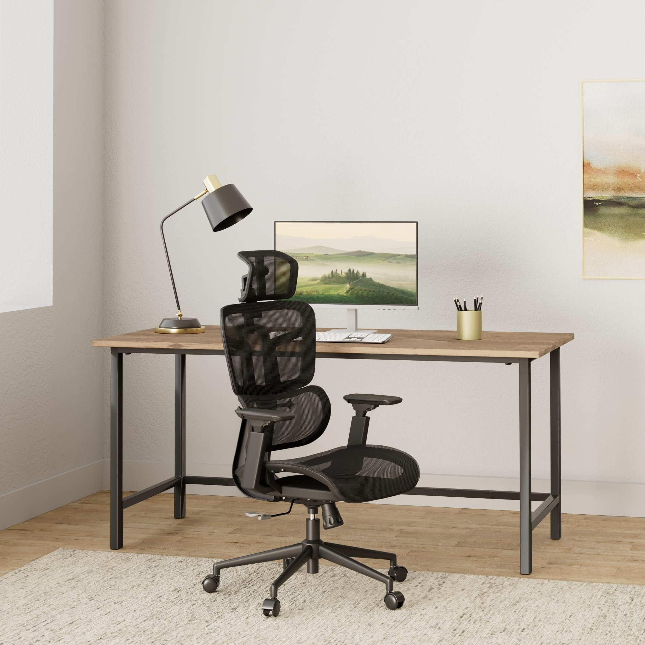 Subolim Ergonomic Desk Chair Mesh Computer Chair with Wheels - Wayfair ...