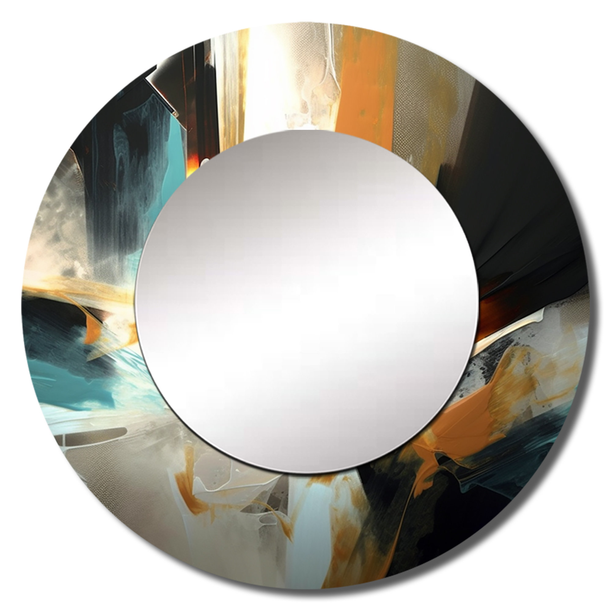 East Urban Home Shatisha Orange And Blue Abstract Mixed Colors III ...