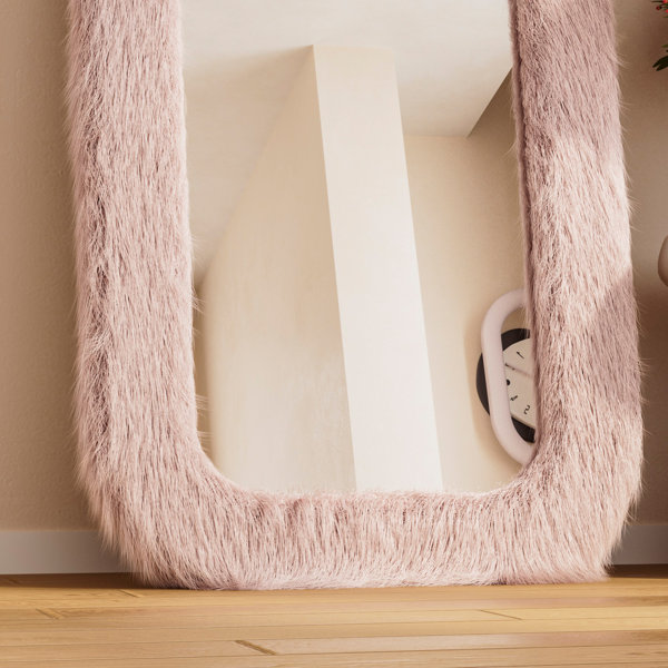 Mercer41 Pink Arch Plush Framed Creamy Bedroom Full Length Mirror ...