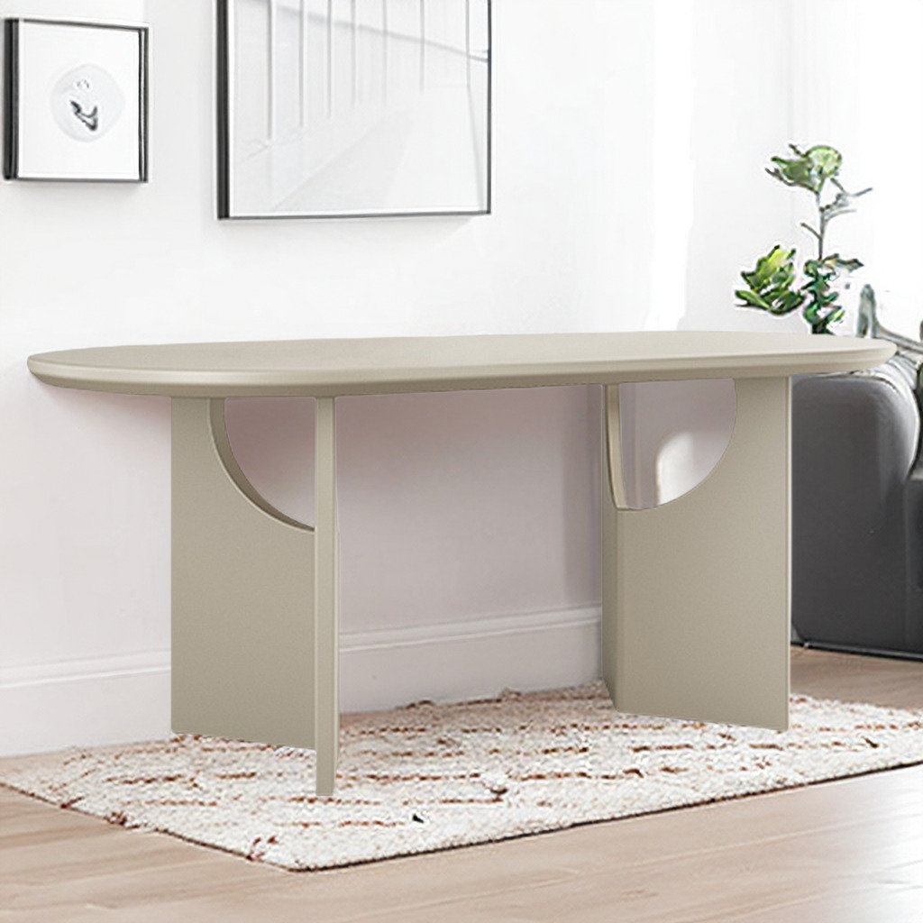 HOUZE 78.74" Creamy White Oval Solid wood Dining Table | Wayfair