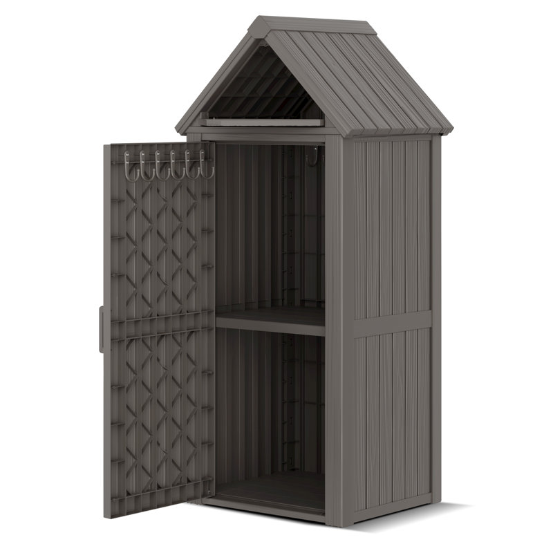 LHBcraft 64.17H Durable Resin Outdoor Storage Shed,Log Cabin Design ...