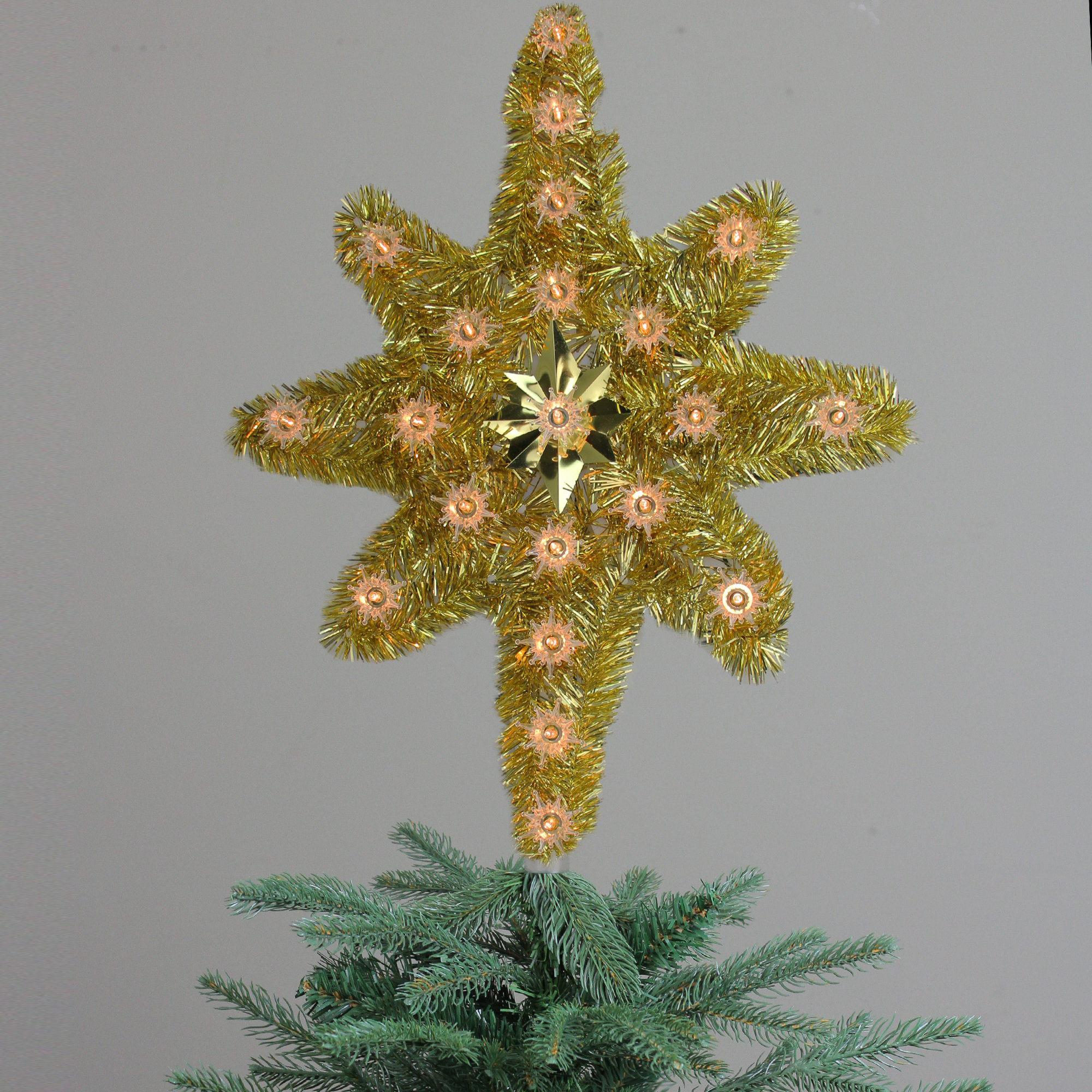 Northlight Seasonal 21" Gold Star of Bethlehem Christmas Tree Topper ...