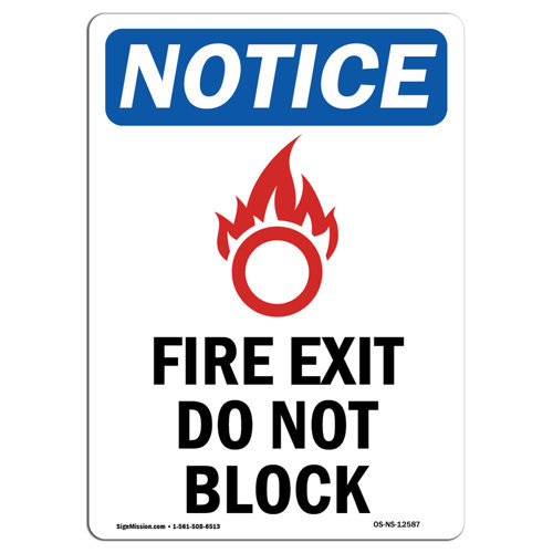 SignMission Fire Exit Do Not Block Sign | Wayfair