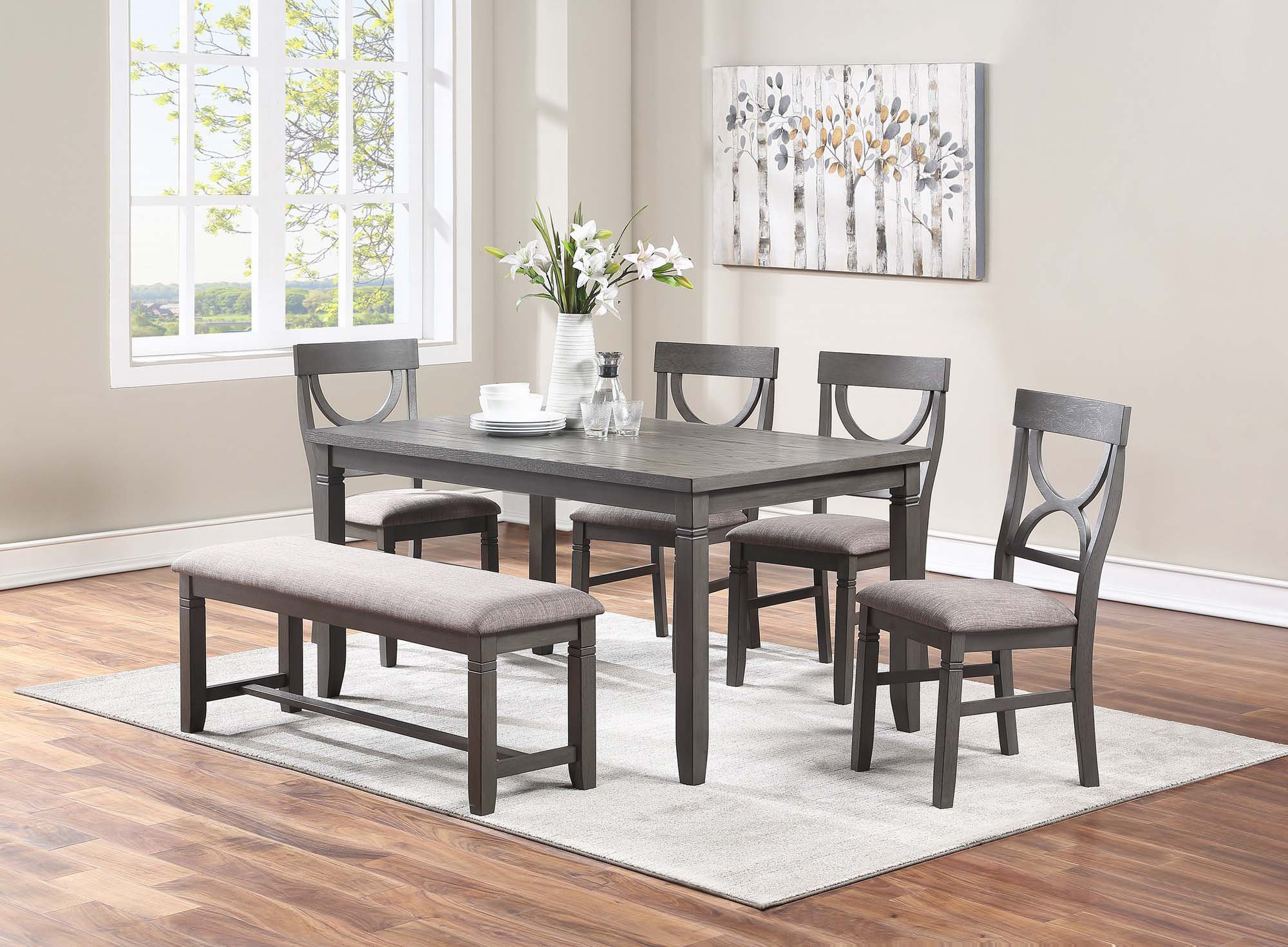 wtressa Dining Room Furniture 6Pc Set Rectangle Table | Wayfair