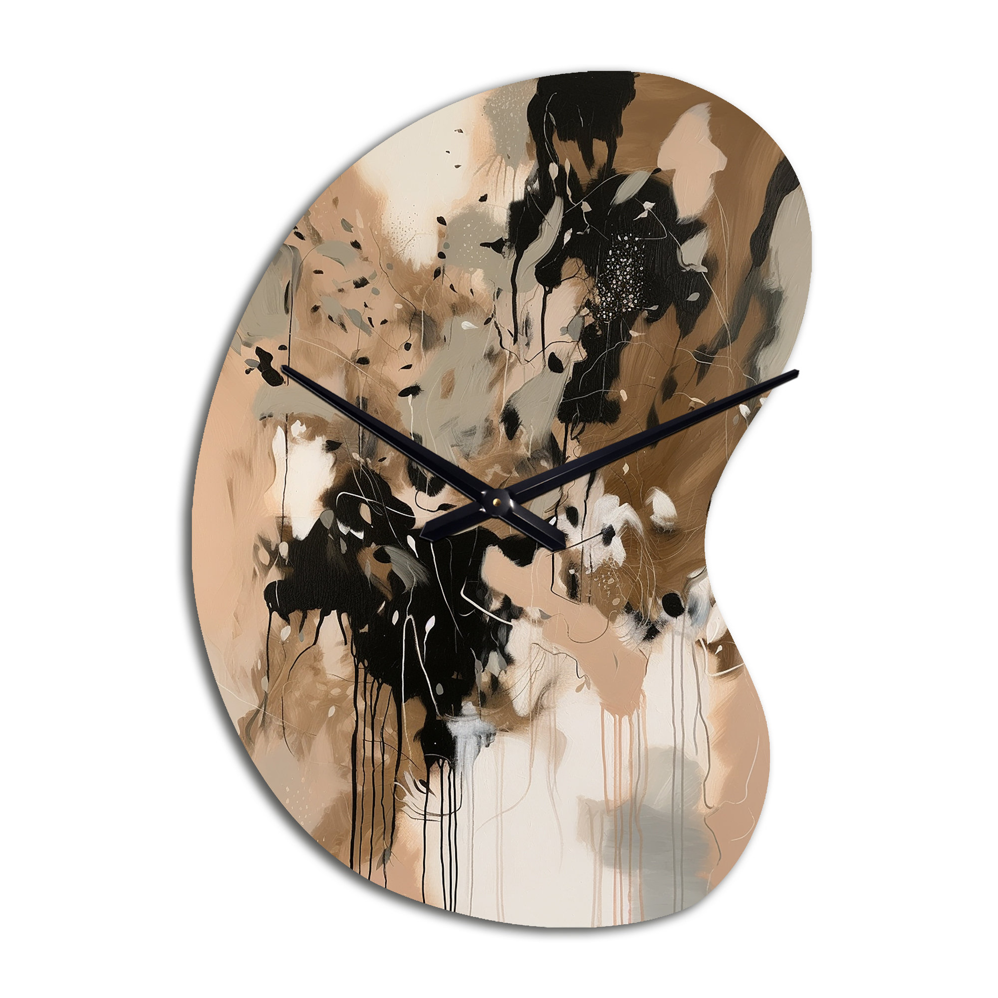 East Urban Home Fada - Boom Shape Decorative Brown Abstract Wall Clock ...