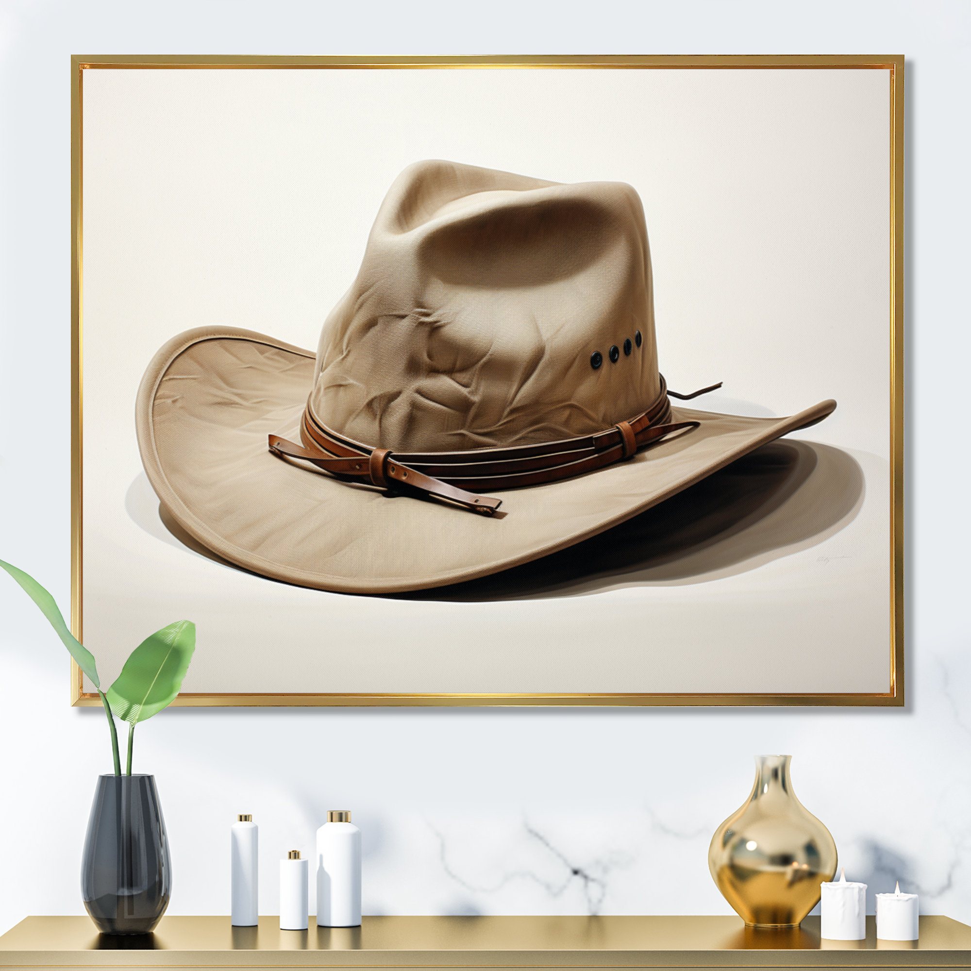 Winston Porter Cowboy Hat Minimalism Style VII - Cowboys Canvas Prints ...