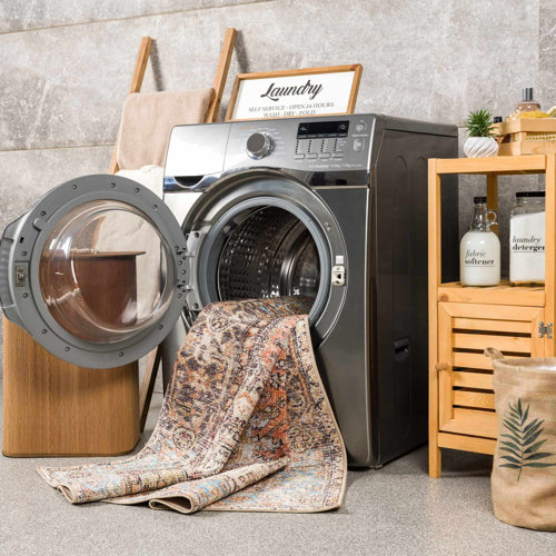 Bungalow Rose Becky Oriental Machine Washable Brown Area Rug & Reviews ...