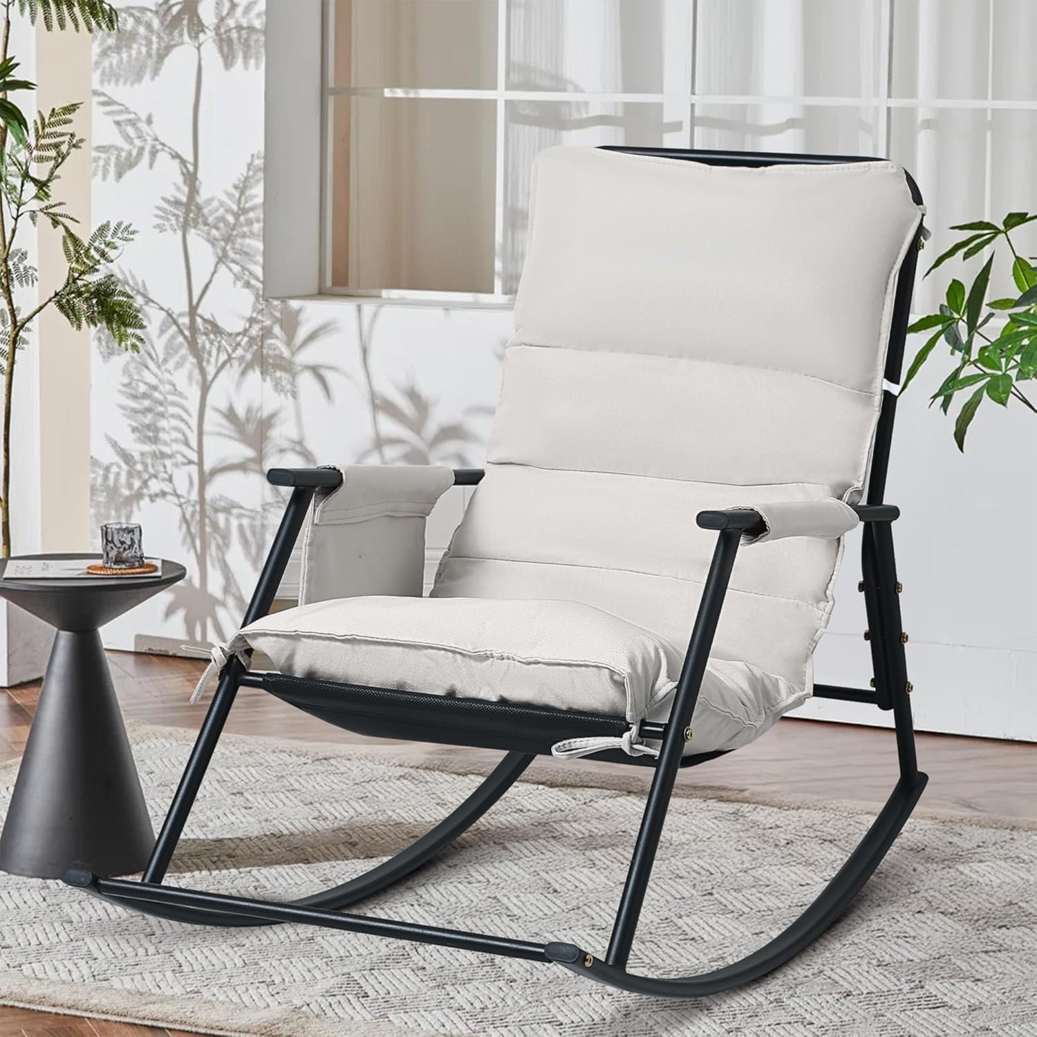 George Oliver Outdoor Rocking Chair, Patio Rocker Chair Indoor, Comfy ...