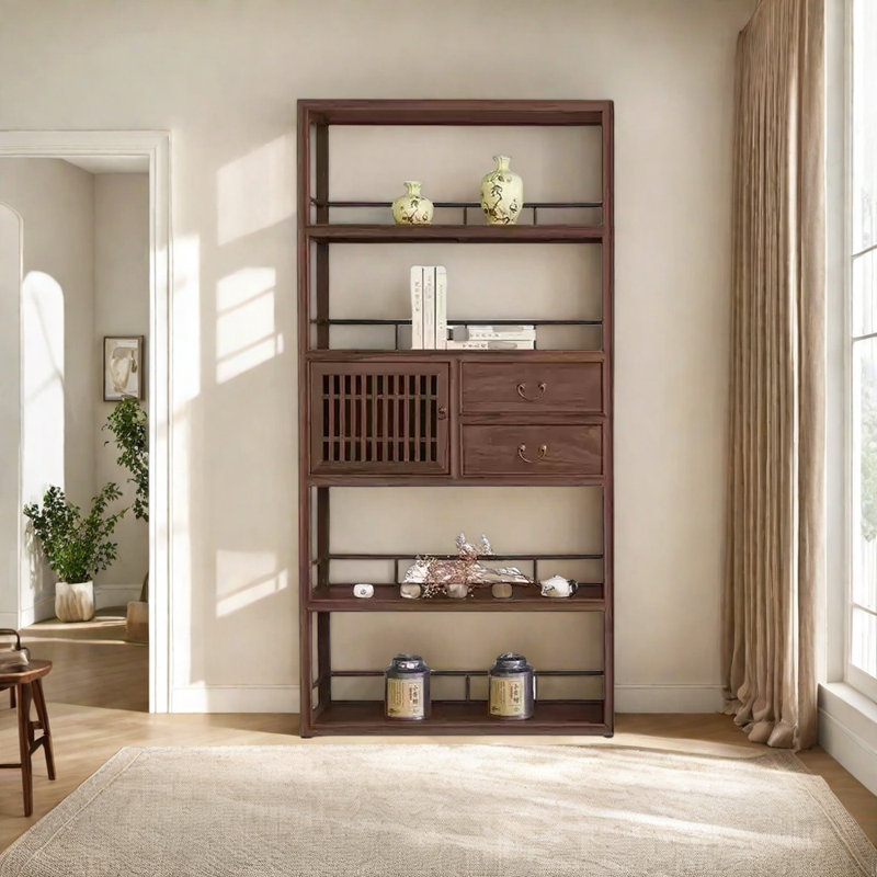 Parttlion New Chinese style solid wood bookshelf | Wayfair