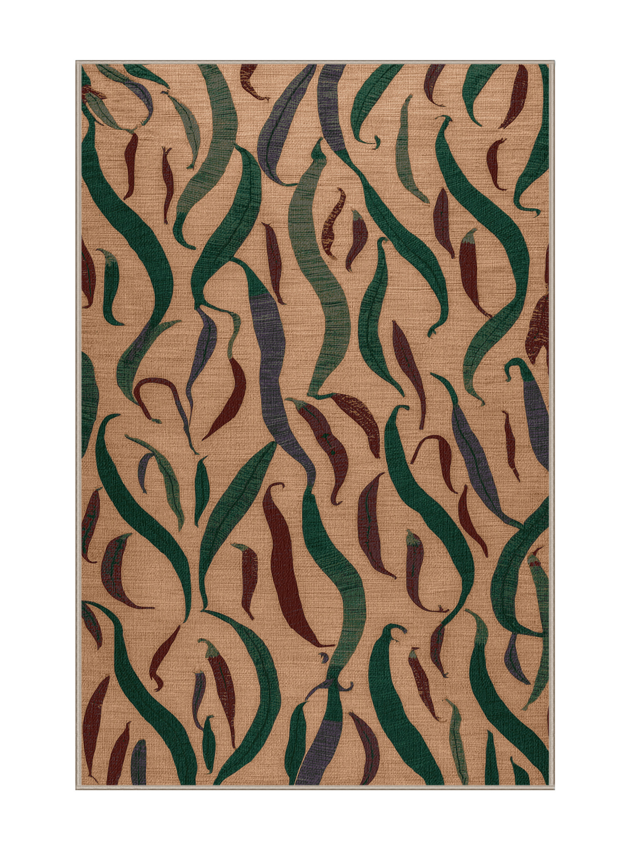 Hokku Designs Washable Dragon Tongue Beans Vegetables Area Rug | Wayfair