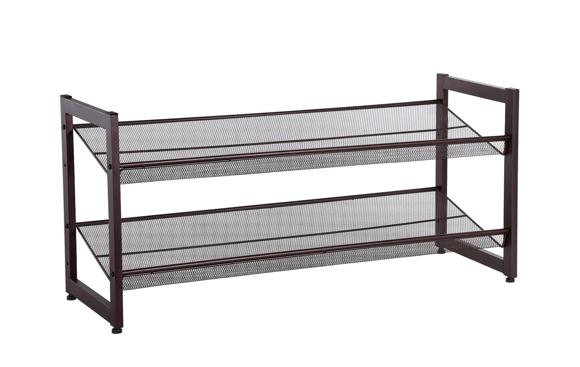 17 Stories 2-Tier Stackable Shoe Storage Shelf, Flat or Angled Shoe ...