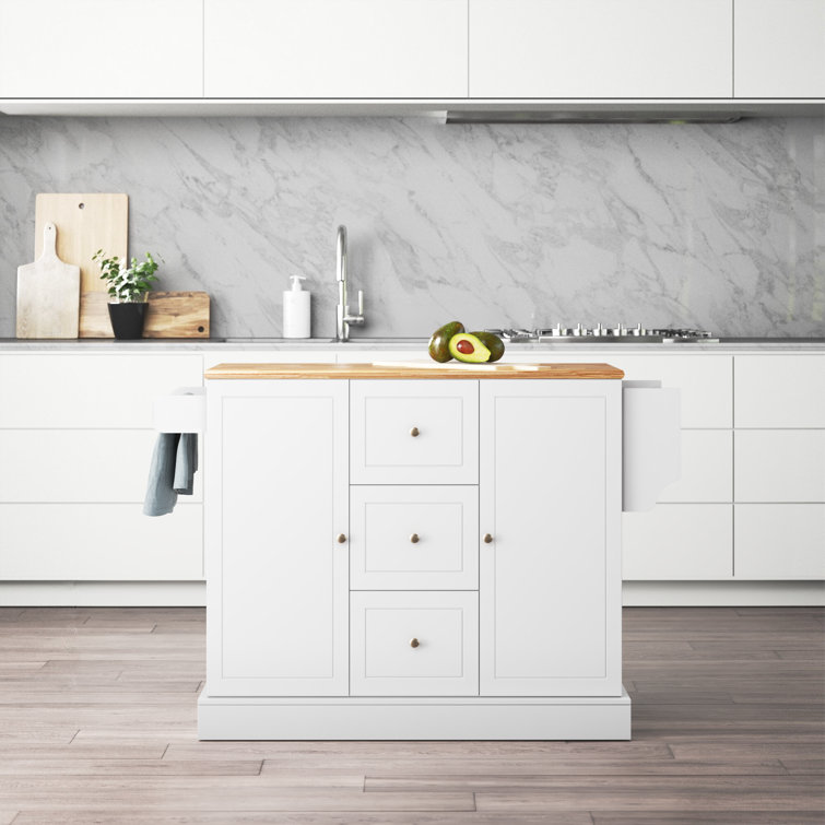 Lark Manor Annalou Solid Wood Top Kitchen Island & Reviews | Wayfair