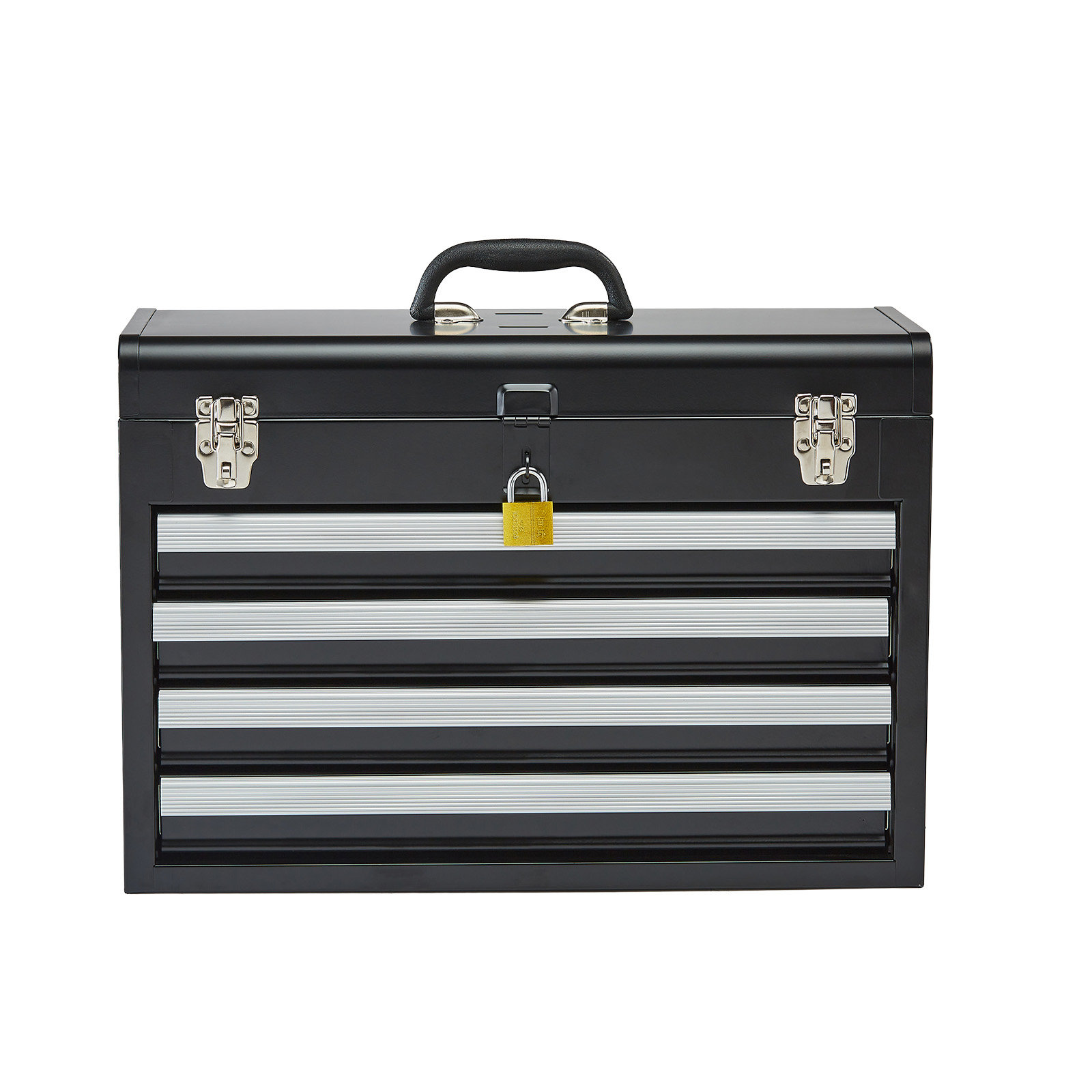 Stellweilan Tessberg Tool Box 20.5-inch Portable Metal Tool Box with 4 ...