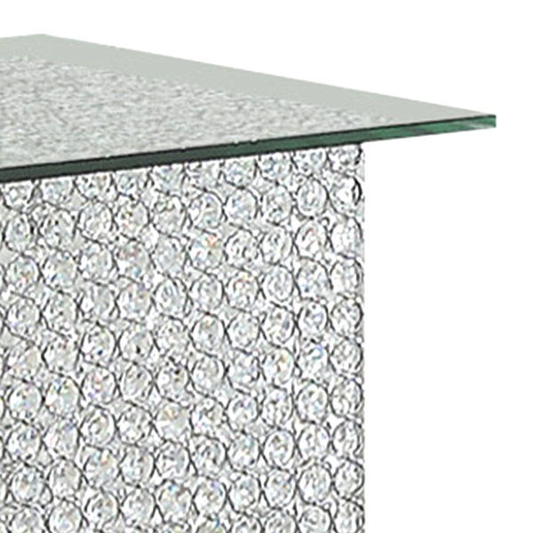 Benjara Emi Glass Pedestal End Table | Wayfair