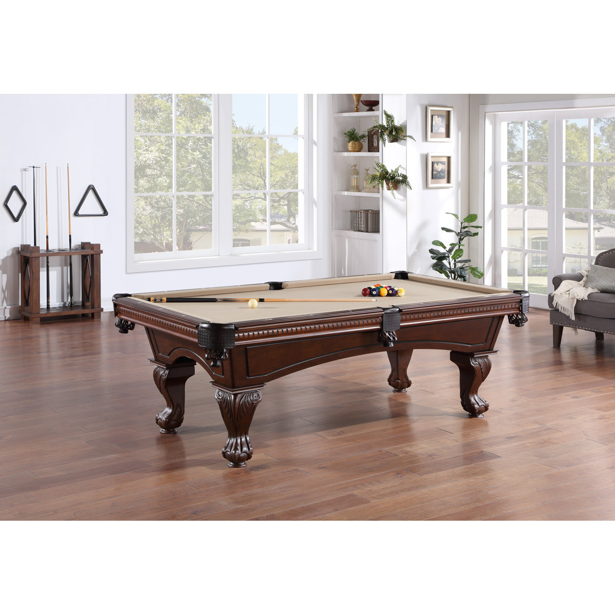 HB Home 8' Canton Pool Table-Classic Design-Includes Professional ...