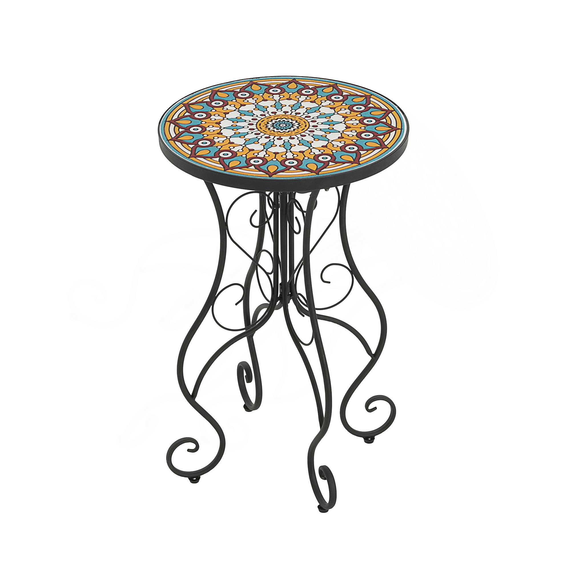Ophelia & Co. Round Ceramic Outdoor Side Table | Wayfair
