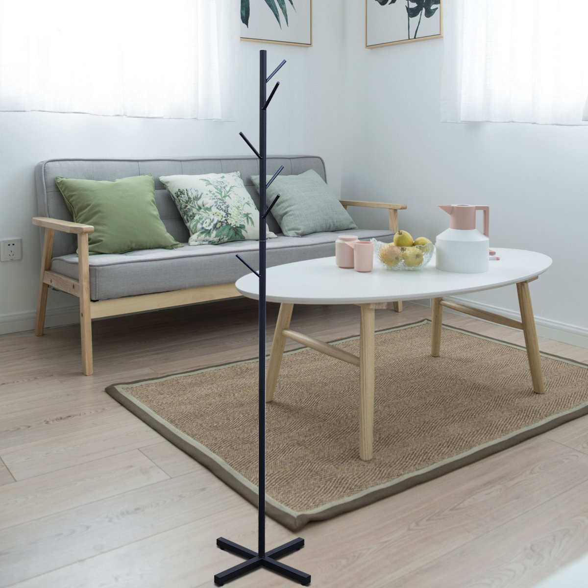 Rebrilliant Dianthe Modern Free-standing Metal Coat Rack W/7 hooks ...