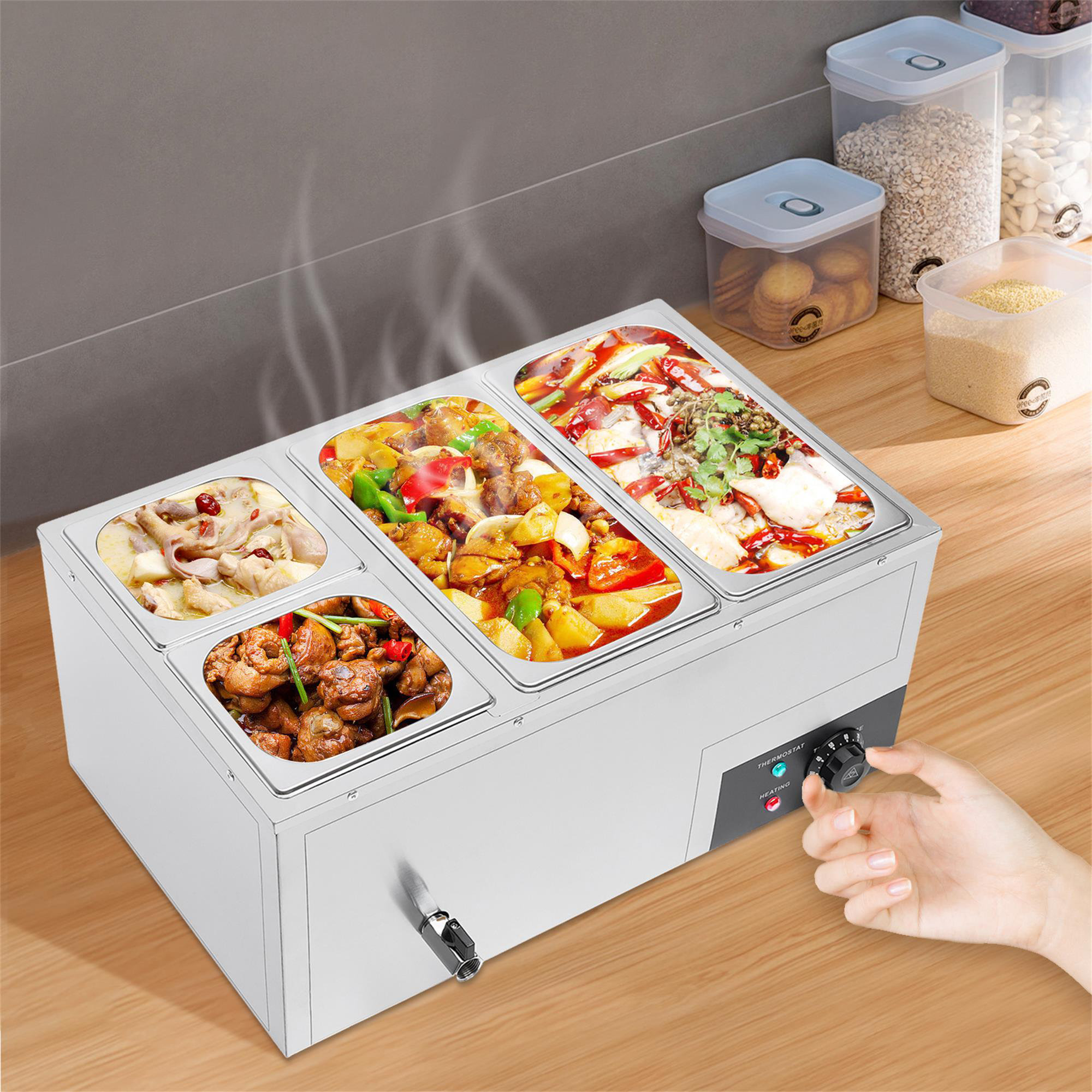 The Party Aisle™ 4-pan Buffet Food Warmer with Lid | Wayfair